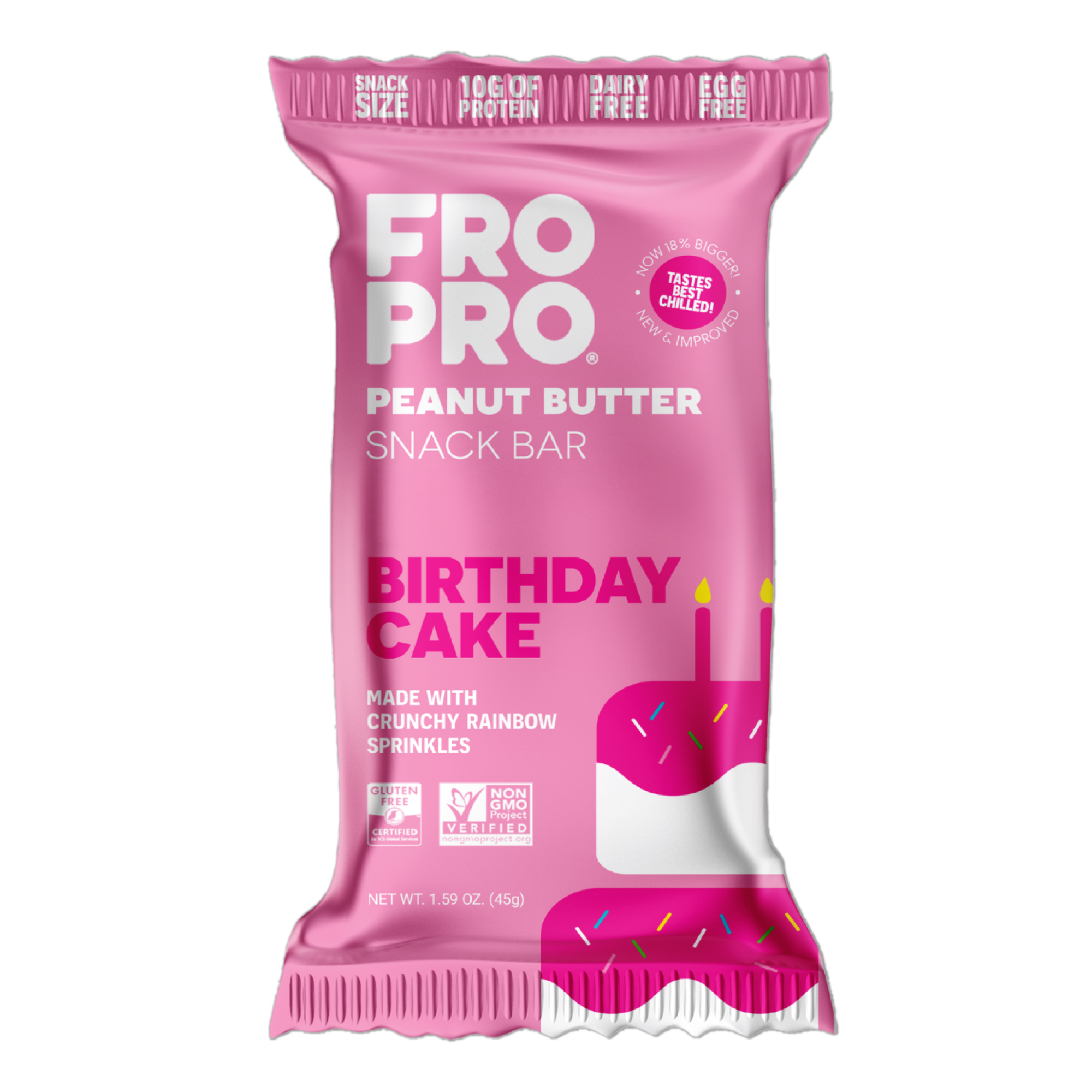 FROPRO | Birthday Cake Peanut Butter Snack Bar | 6-Pack